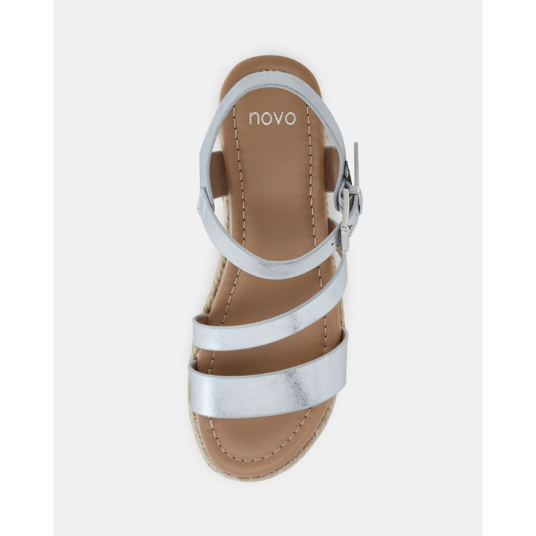 SIMBA Silver Espadrille Strappy Sandal